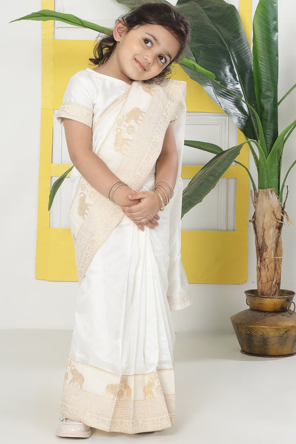 Saree for Girls | Ready-to-Wear Kids Sarees | Little Bansi